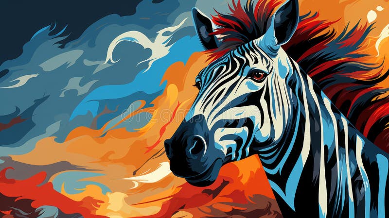 Get Creative with Dynamic Zebra Print Illustration Featuring Bold ...