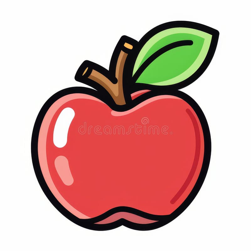 Get Creative with this Simple and Cute Drawing of a Vibrant Apple ...