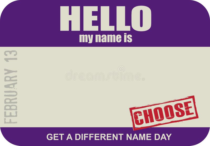 Get a Different Name Day stock vector. Illustration of identification ...
