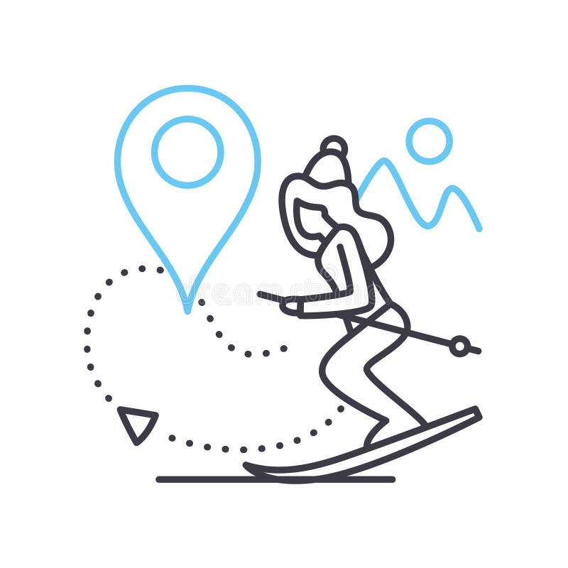 Get Directions Line Icon, Outline Symbol, Vector Illustration, Concept ...