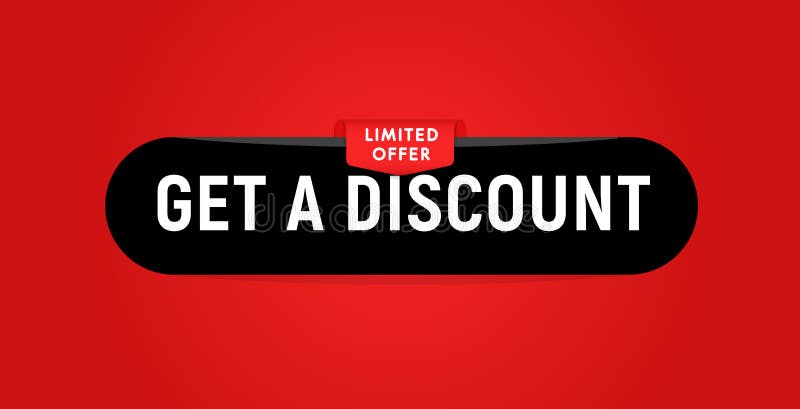Get a Discount Black Web Button on Red Background for Web Design, Black ...