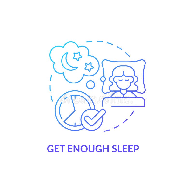 Get Enough Sleep Blue Gradient Concept Icon Stock Vector - Illustration ...