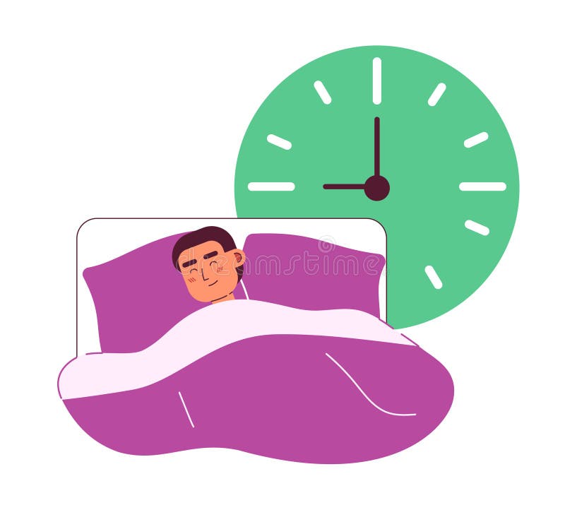 Get Enough Sleep Flat Concept Vector Spot Illustration Stock Vector ...