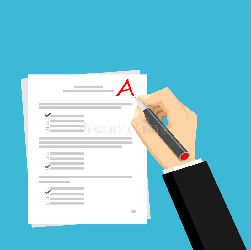 Examination Score Pen 2 Colored Line Icon. Simple Dark And Light Blue ...