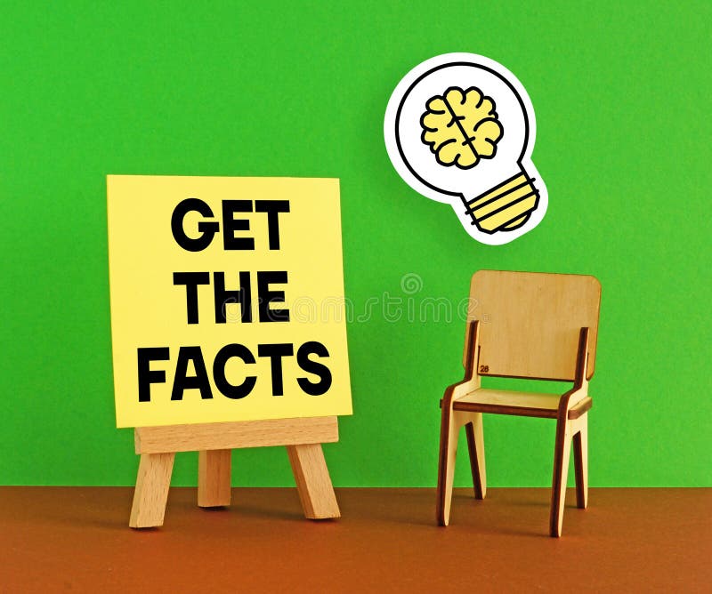 Get the Facts is Shown Using the Text and Picture of Light Bulb Stock ...