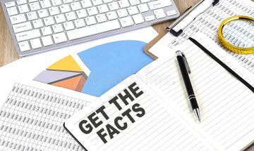GET the FACTS Text on Notebook with Chart and Keyboard Stock Image ...