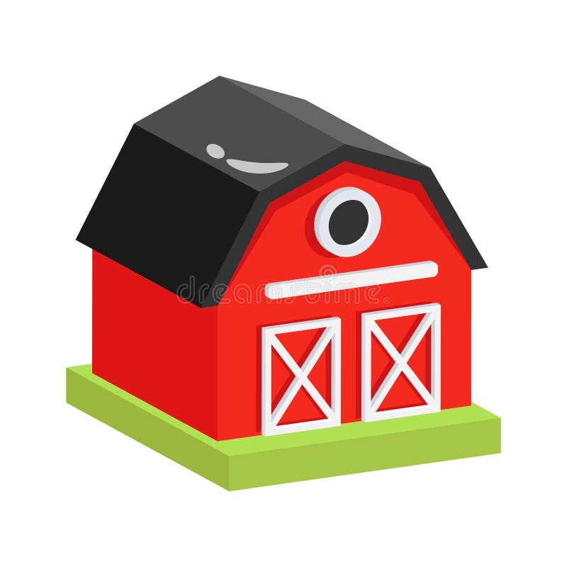 Get a Glimpse of 3d Icon Showing Farmhouse Building Stock Vector ...