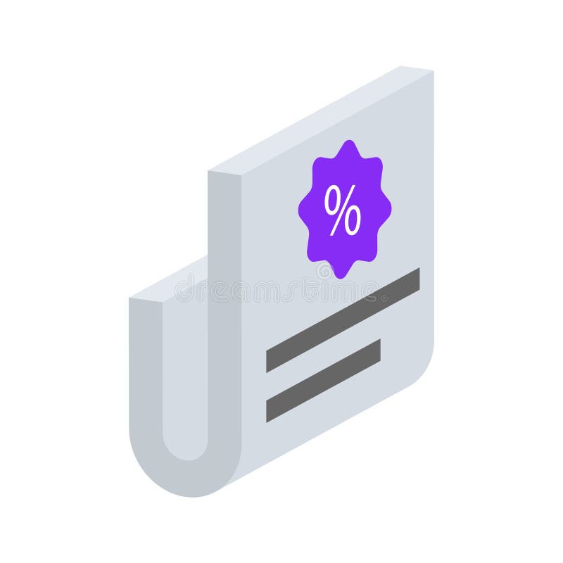 Get a Glimpse of Invoice Discount Icon in 3d Style Stock Vector ...