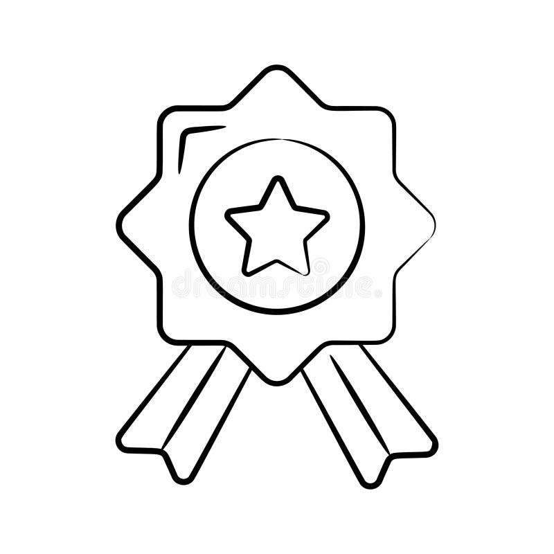 Get a Glimpse of this Latest Star Badge Drawing Style Icon Stock Vector ...