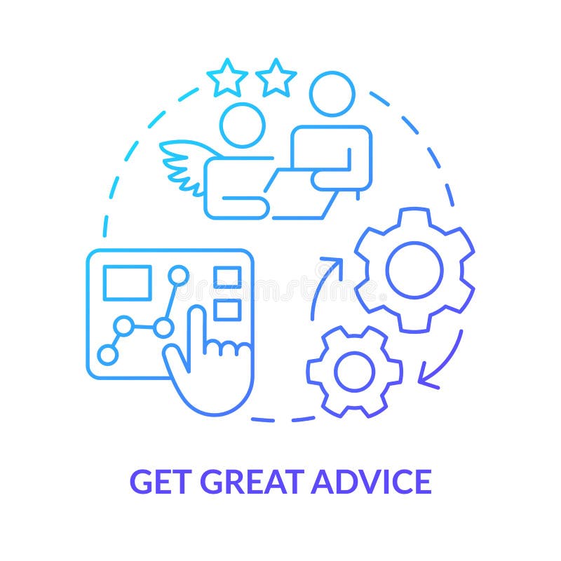 Get Great Advice Blue Gradient Concept Icon Stock Vector - Illustration ...