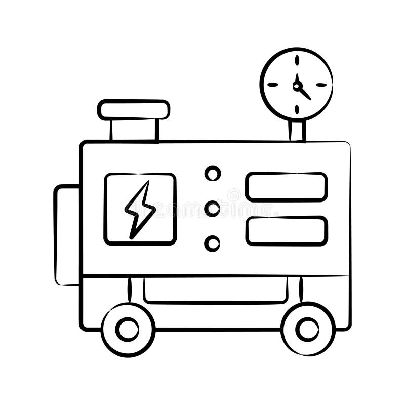 Get this Handy Doodle Style Icon of Generator Stock Vector ...
