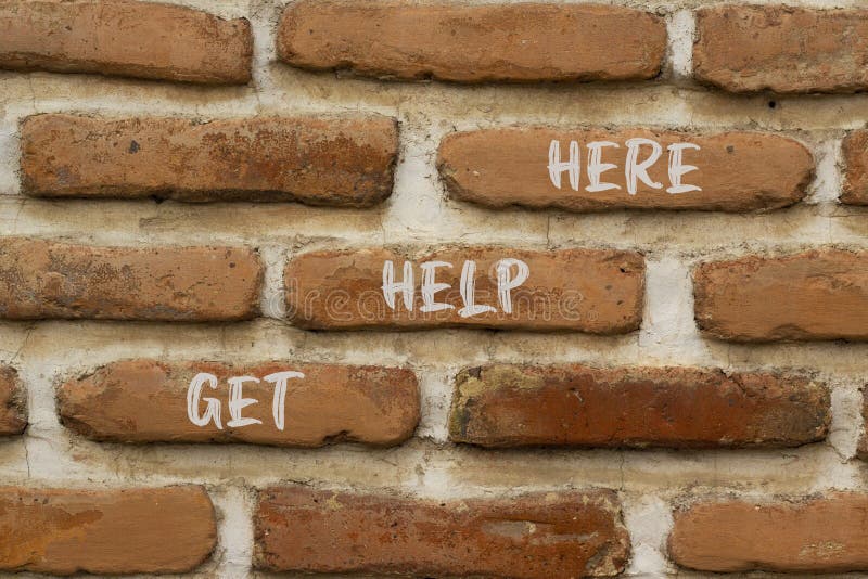 Help is Here Symbol. Male Hand Builds Stack from Blocks with Words ...