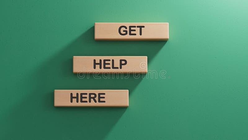 Get Help Here Symbol. Wooden Blocks with Words Get Help Here.Business ...