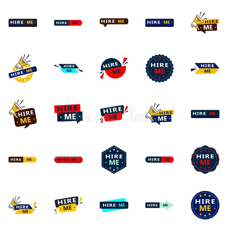 Get Hired Faster with Our Pack of 25 Hire Me Banners Stock Vector ...