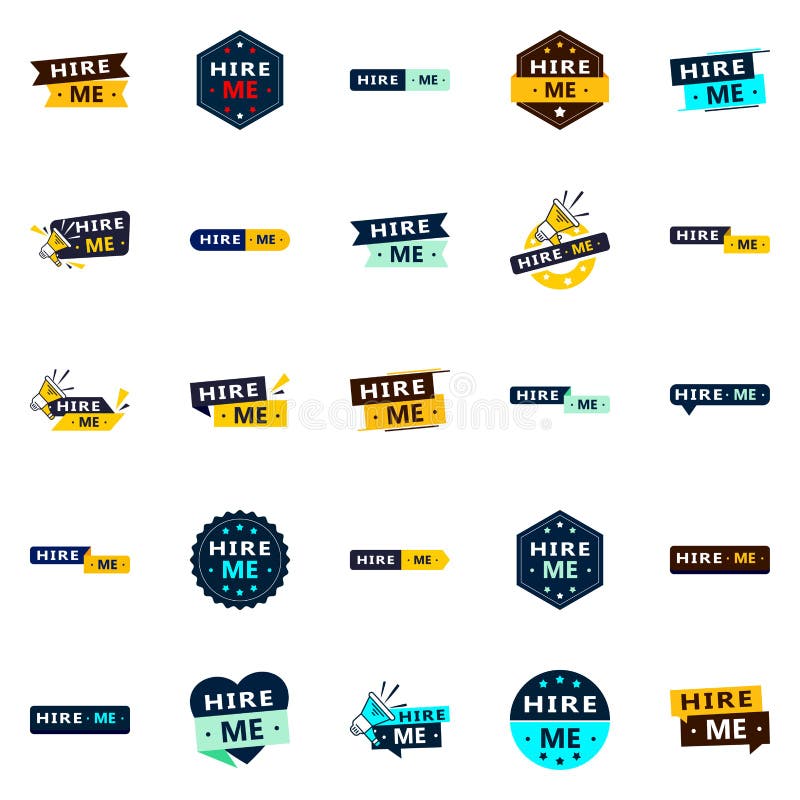 Get Hired Faster with Our Pack of 25 Hire Me Banners Stock Vector ...