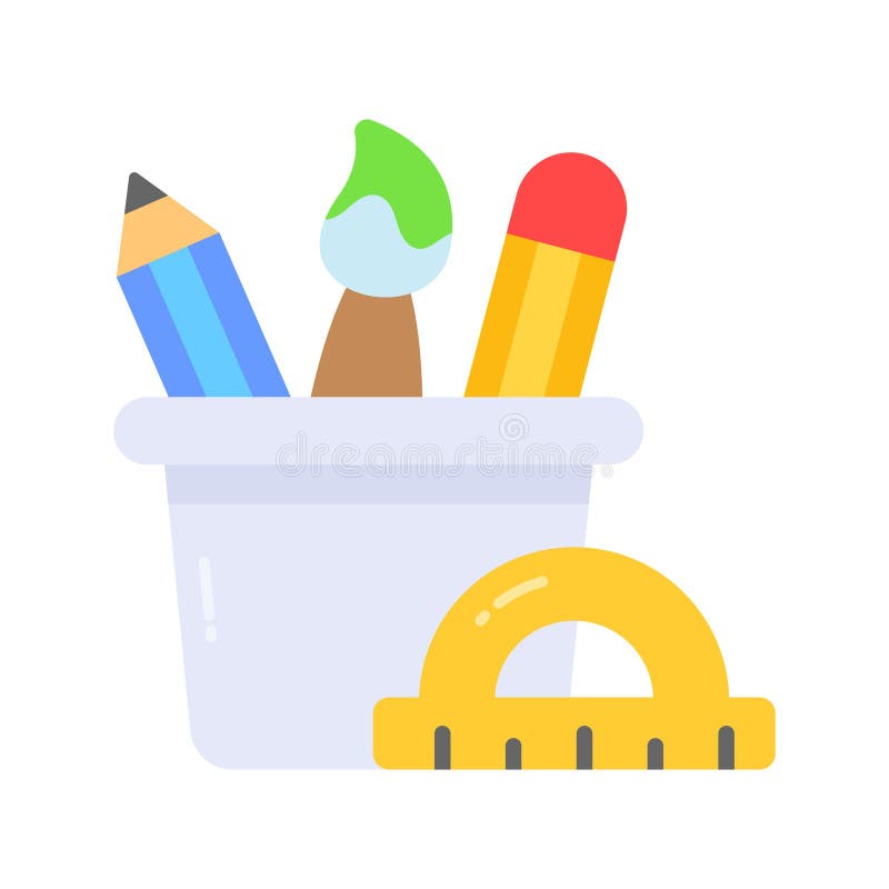 Get Hold on this Amazing Icon of Drawing Tools in Trendy Flat Style ...