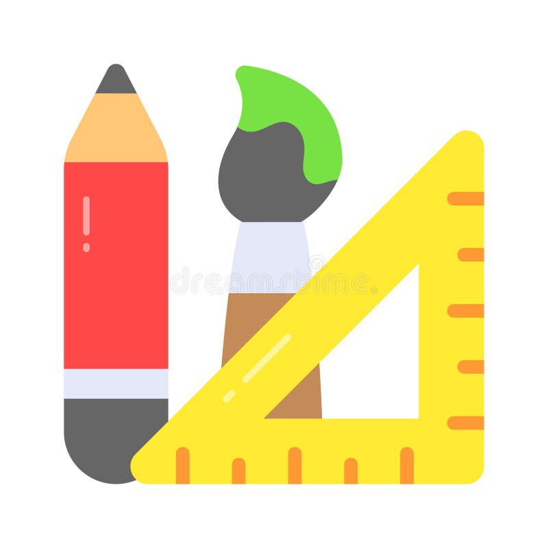 Get Hold on this Amazing Icon of Drawing Tools in Trendy Flat Style ...
