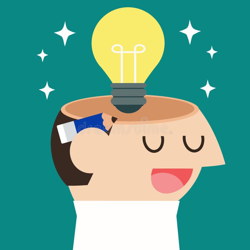 Man Standing Thinking Get Idea Stock Vector - Illustration of happy ...