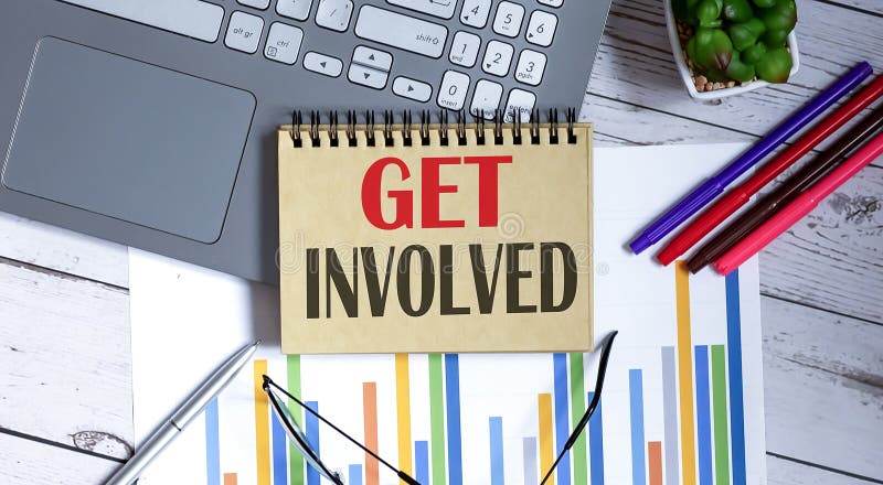 Text GET INVOLVED on the Envelope on the Keyboard Stock Photo - Image ...