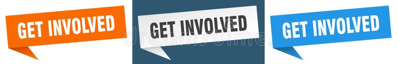 Get Involved Banner. Get Involved Speech Bubble Label Set Stock Vector ...
