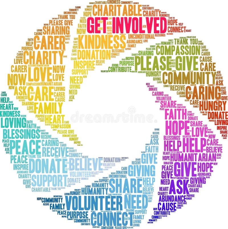 Get Involved Word Cloud. stock vector. Illustration of believe - 158980302