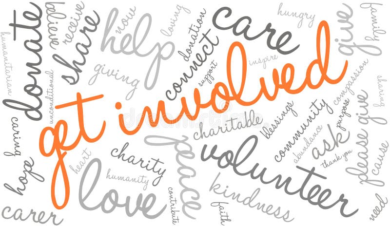Get Involved Word Cloud stock vector. Illustration of help - 99074895