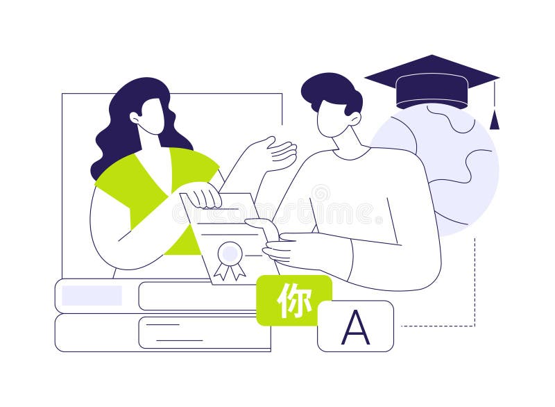 Language Certificate Abstract Concept Vector Illustration Stock ...