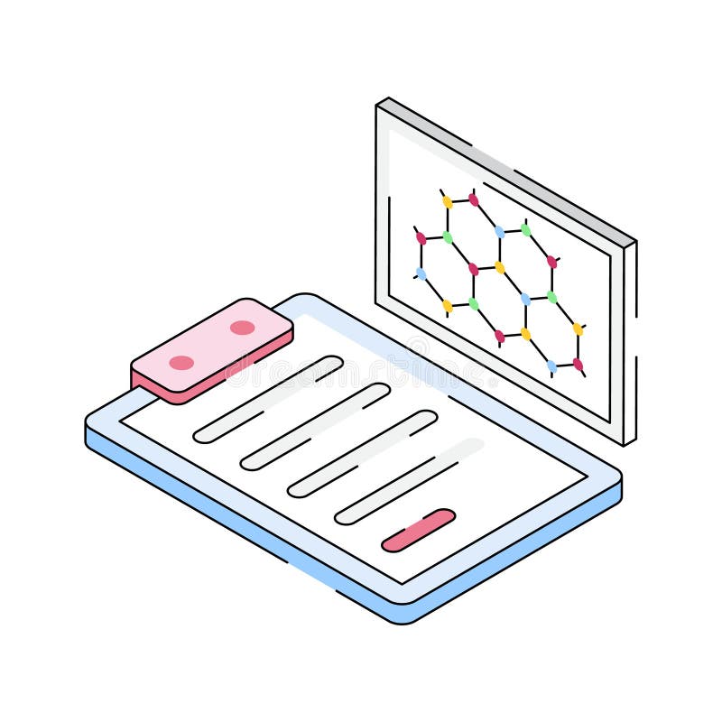 Get this Latest Isometric Outline Icon of Lab Report Stock Illustration ...