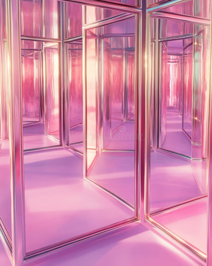 Labyrinth of Illusions Made of Mirrors in Pastel Frames with False ...