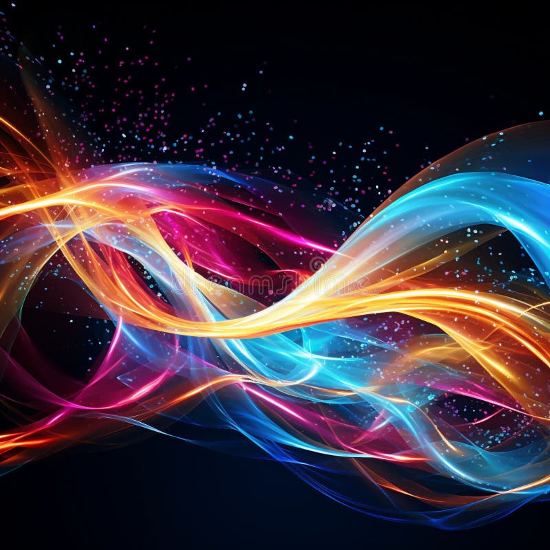 Dancing Lights: Illuminated Trails of Color Moving in Synchrony Stock ...