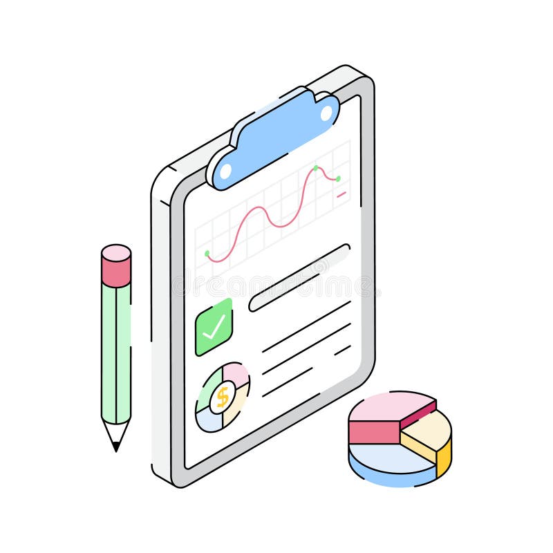 Get this Modern Isometric Icon of Financial Report Stock Vector ...
