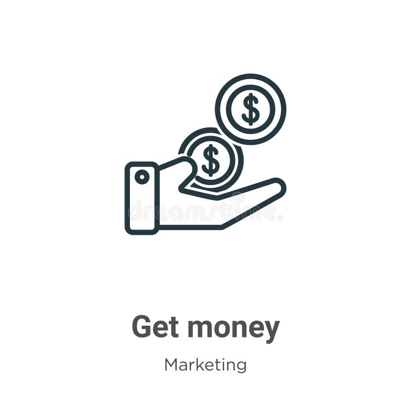 Get Money Outline Vector Icon. Thin Line Black Get Money Icon, Flat ...