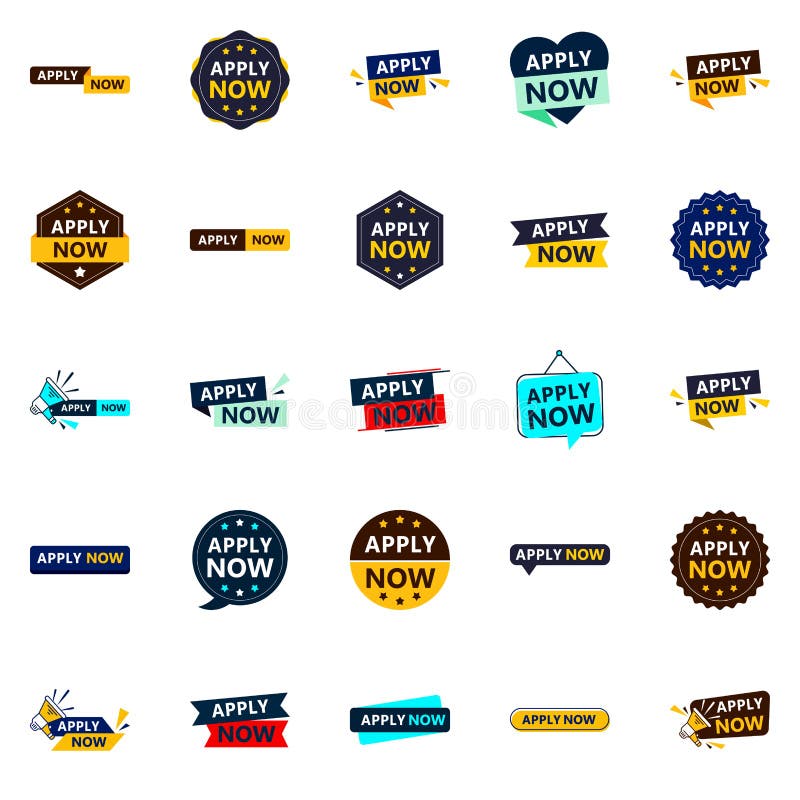 Get More Applications with Our Pack of 25 Apply Now Banners Stock ...