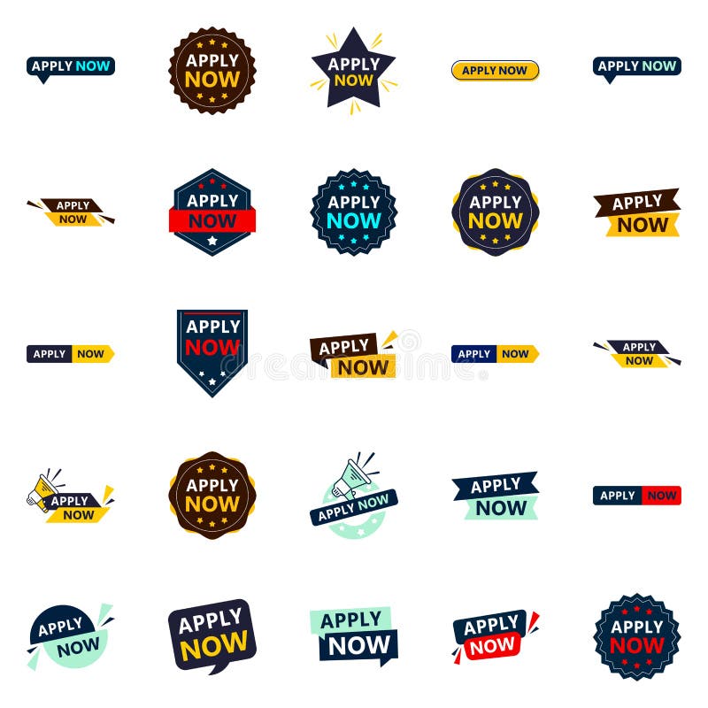 Get More Applications with Our Pack of 25 Apply Now Banners Stock ...