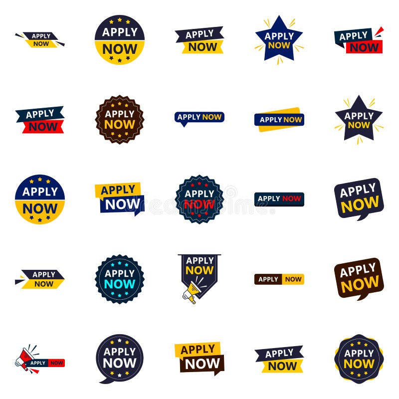 Get More Applications with Our Pack of 25 Apply Now Banners Stock ...