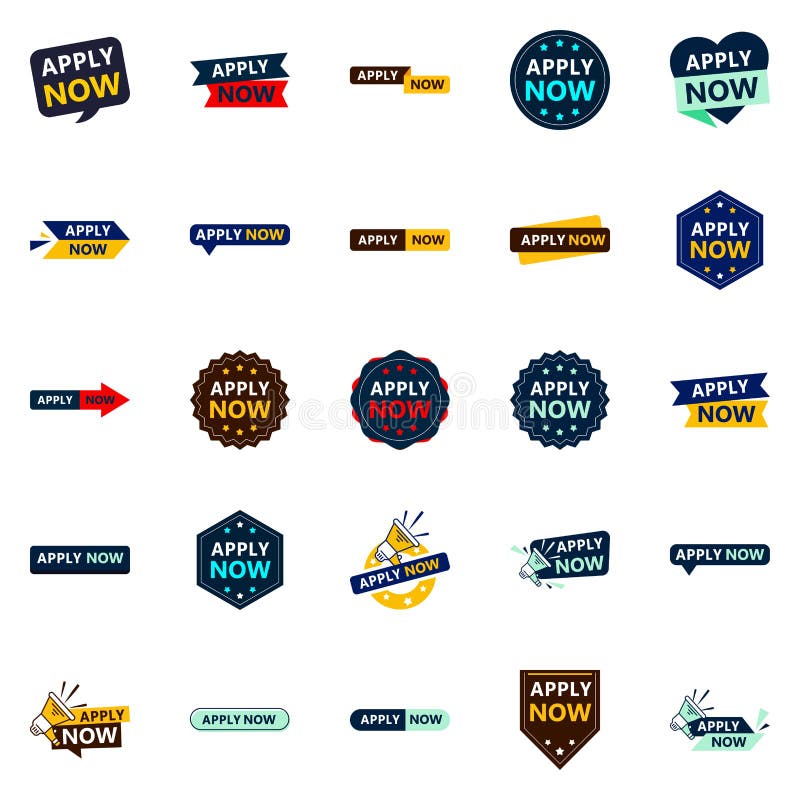 Get More Applications with Our Pack of 25 Apply Now Banners Stock ...