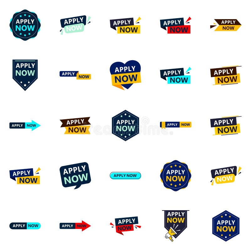 Get More Applications with Our Pack of 25 Apply Now Banners Stock ...