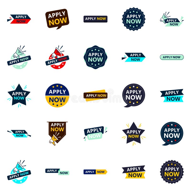 Get More Applications with Our Pack of 25 Apply Now Banners Stock ...