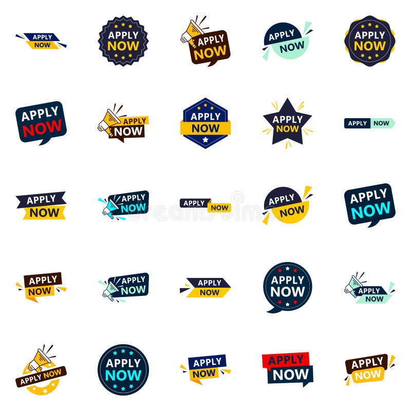 Get More Applications with Our Pack of 25 Apply Now Banners Stock ...