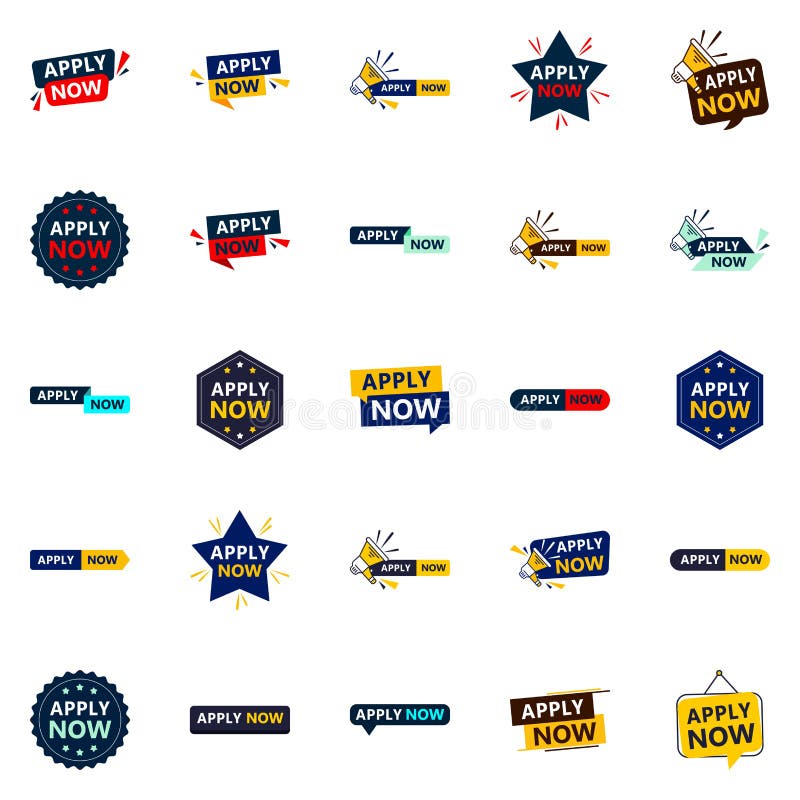 Get More Applications with Our Pack of 25 Apply Now Banners Stock ...
