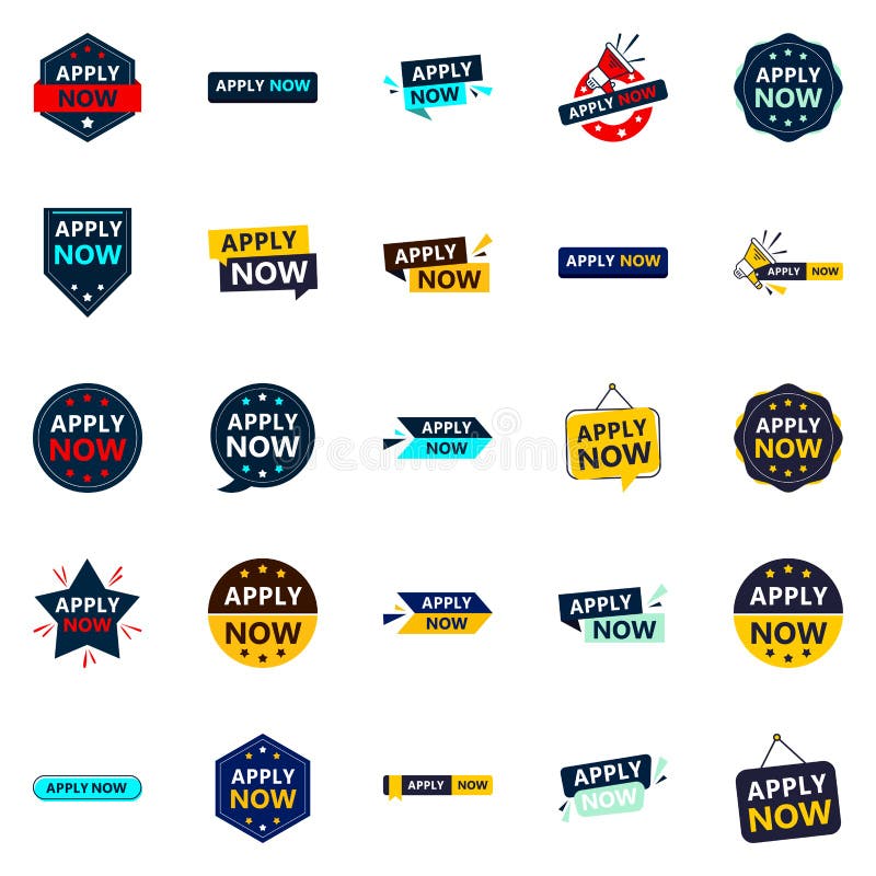 Get More Applications with Our Pack of 25 Apply Now Banners Stock ...