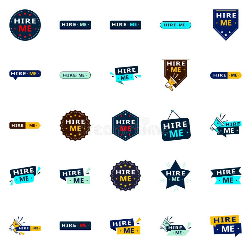 Get More Attention with Our Pack of 25 Hire Me Banners Stock Vector ...