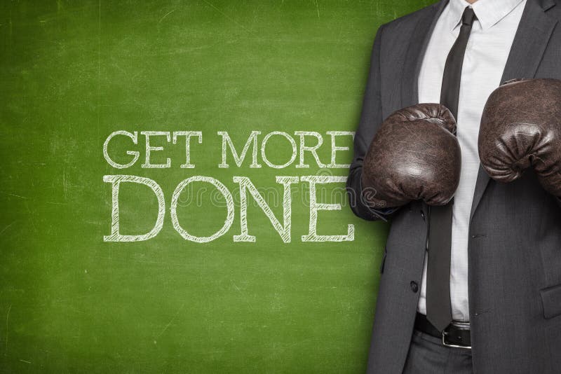 Get More Done on Blackboard with Businessman on Side Stock Photo ...
