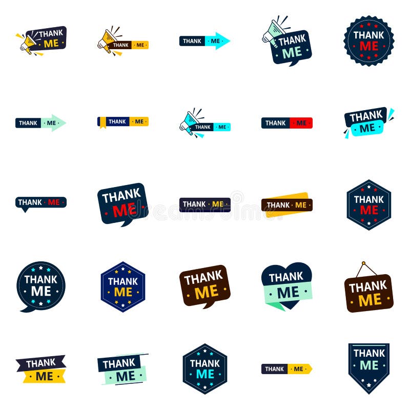 Get More Recognition with Our Pack of 25 Thank Me Banners Stock Vector ...