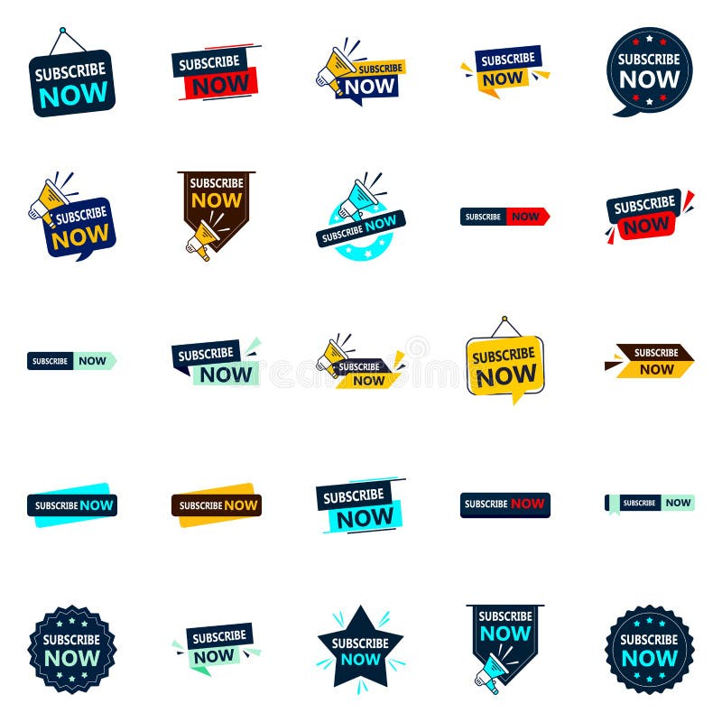Get More Subscribers 25 Attention-Grabbing Vector Banners Stock Vector ...