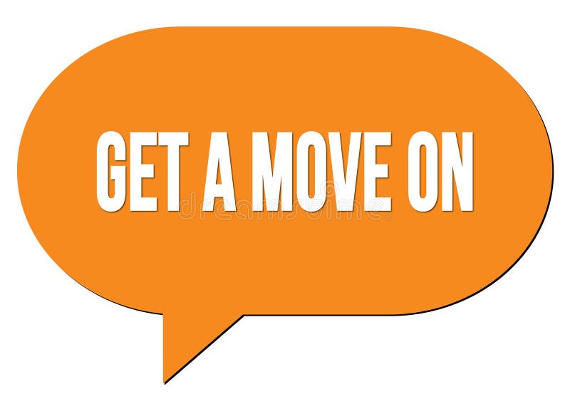 GET a MOVE on Text on Red Brown Ribbon Stamp Stock Illustration ...