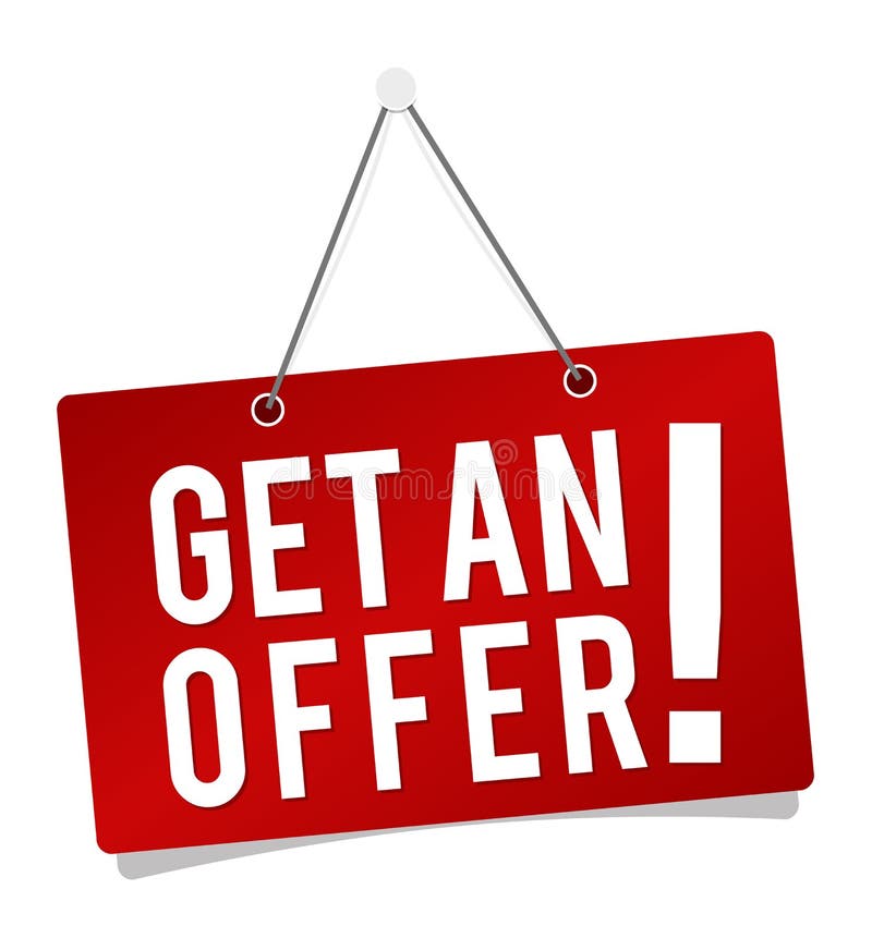 Get an Offer Hanging Sign. Vector Illustration Stock Vector ...