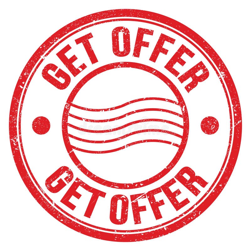 GET OFFER Text Written on Red Round Postal Stamp Sign Stock ...