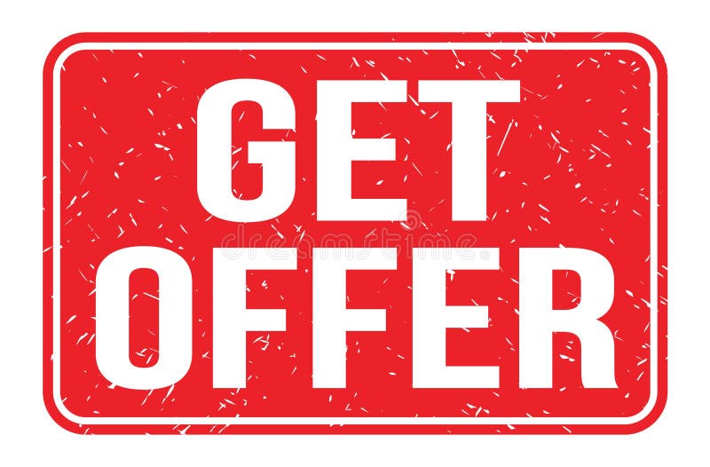 GET OFFER, Words on Red Rectangle Stamp Sign Stock Illustration ...