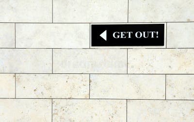 Get out sign stock image. Image of pointer, wall, demand - 16857903